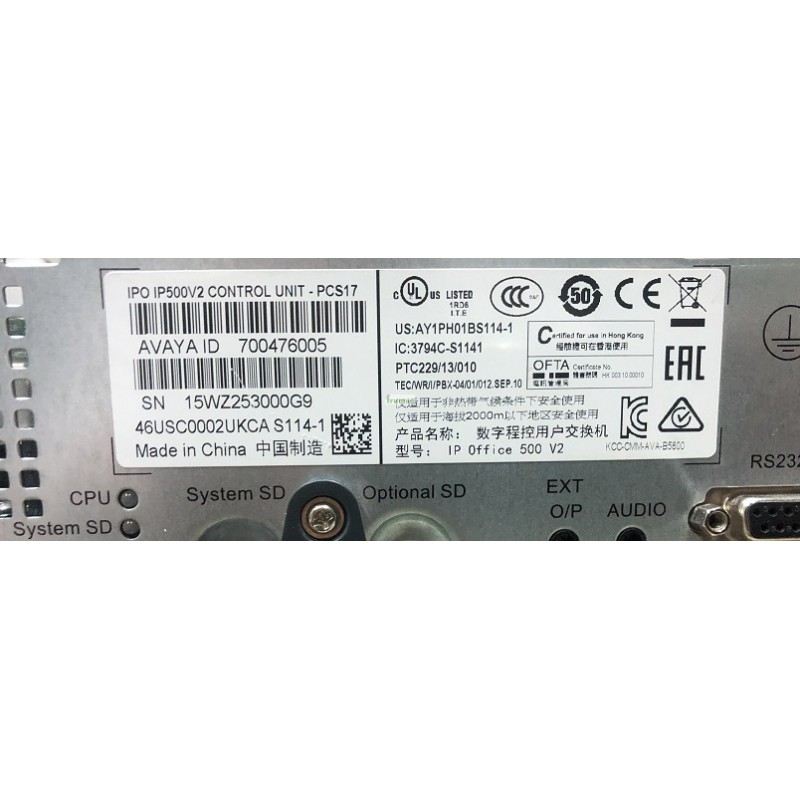 Avaya IP Office IP500 V2 unidad de control (700476005)